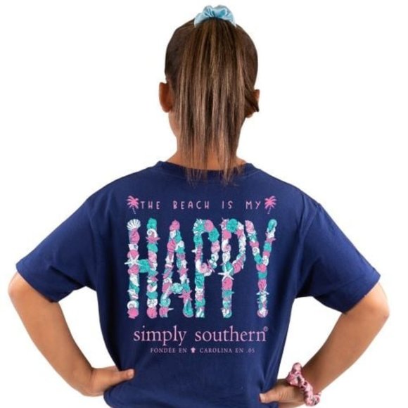Simply Southern | Shirts & Tops | Simply Southern Girls Lg The Beach Is ...